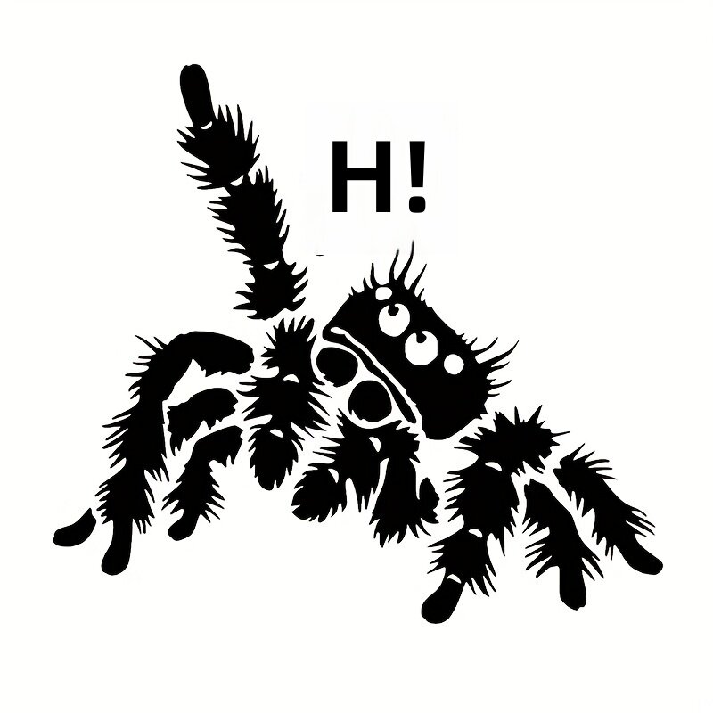 Виниловая наклейка "Jumping Spider Hi!" черно-белого цвета, для автомобилей, ноутбуков, грузовиков, термостойкая, прочная