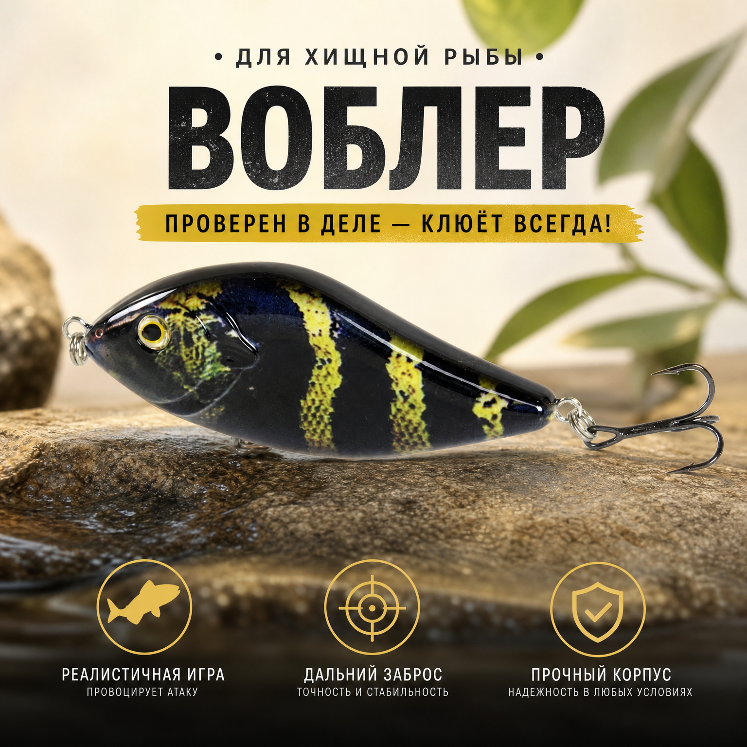 Джеркбейт на щуку, тонущая приманка, 10 см, 45 г (Цвет товара: jkb100-05&10cm 45g; Длина: 100 мм)