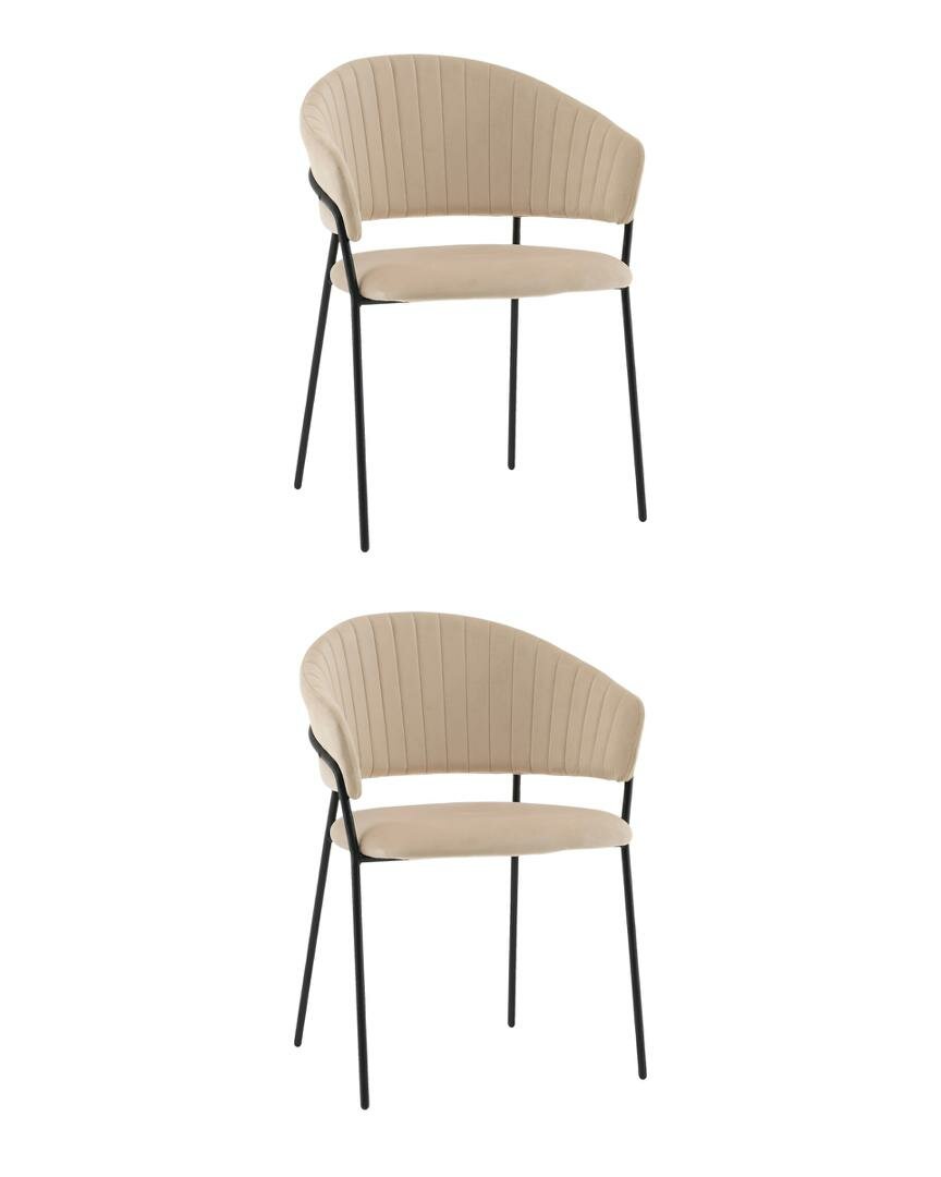 Комплект Stool Group Стул Бруно NEW велюр кремовый, опора черный муар (набор 2 шт) арт. УТ000043136