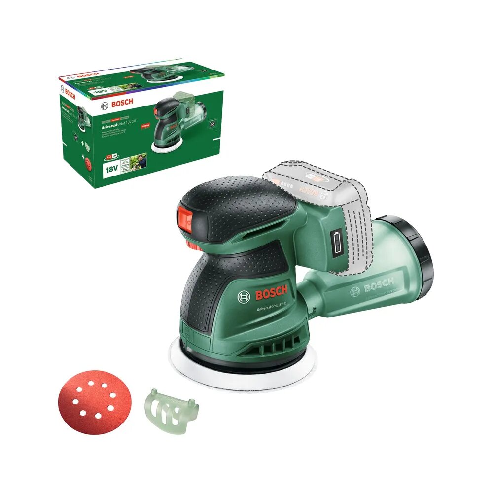 Аккумуляторная эксцентриковая шлифмашина Bosch UniversalOrbit 18V-20, 125мм, без акк и з/у, 18 В, арт. 06033E4100