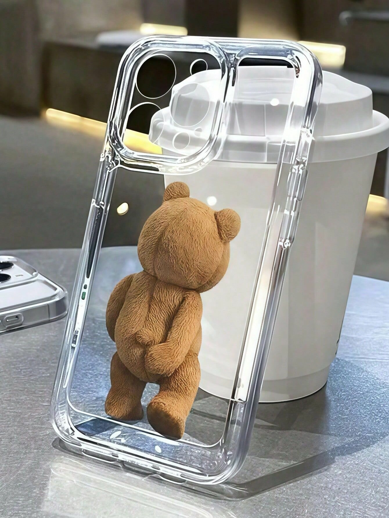 Чехол на Айфон 11 / iPhone 11 Прозрачный с Медведь силиконовый удароПрочный