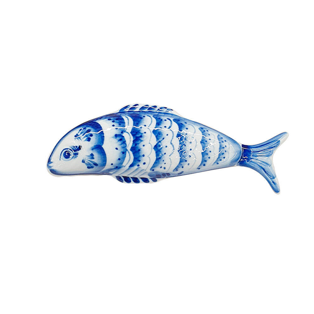 Икорница "Рыбка" (Гжель) 225х80х45мм