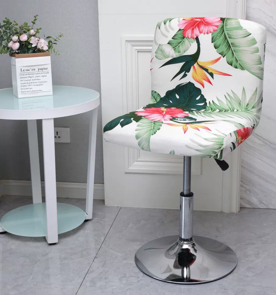 Эластичный чехол для низких стульев в изумрудно-зеленом цвете для детского сада, офиса и барных табуреток