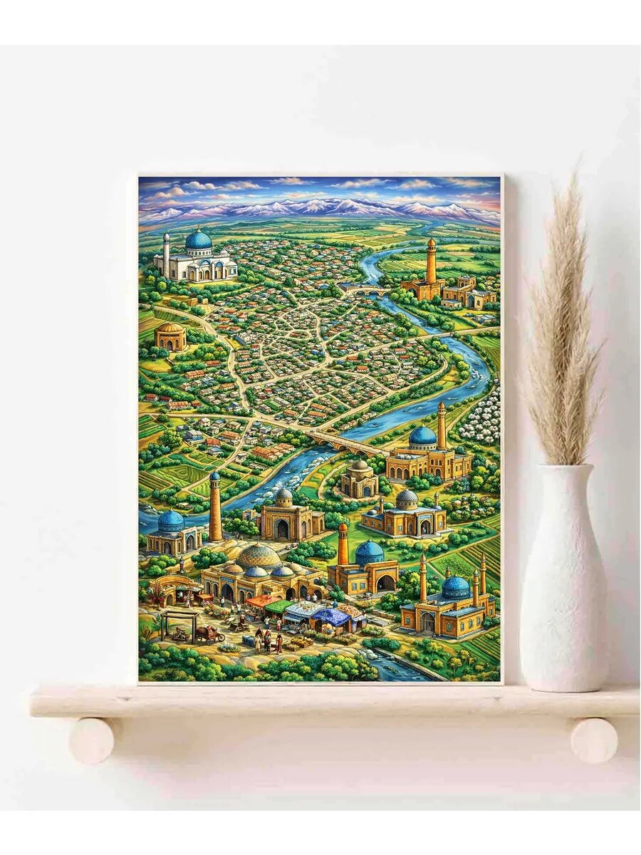 Джума, Узбекистан, Fantasy Map, Карта, Плакат 30x42см