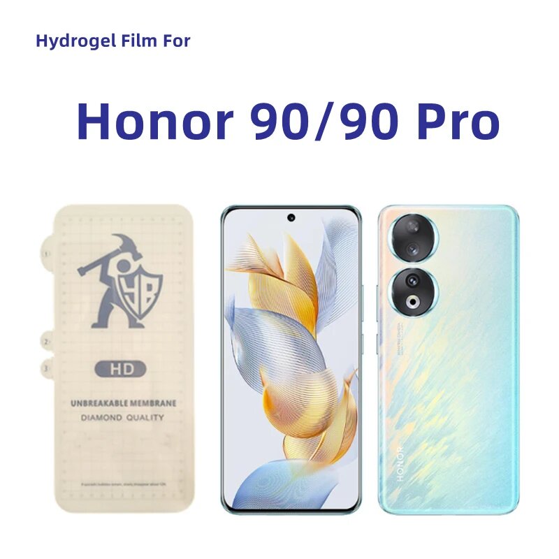 3 шт. прозрачная гидрогелевая пленка для Honor 90 Pro, защитная пленка для экрана Honor 90, прозрачная защитная пленка из ТПУ, не закаленное стекло