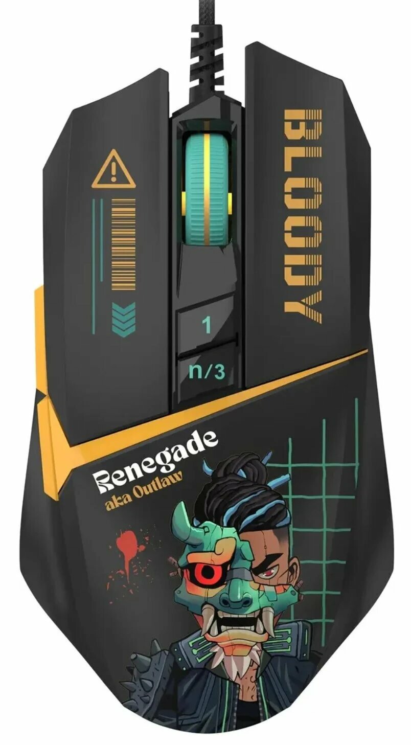 Мышь A4Tech Bloody W63 Max Renegade черный/рисунок оптическая 12000dpi USB (W63 MAX)