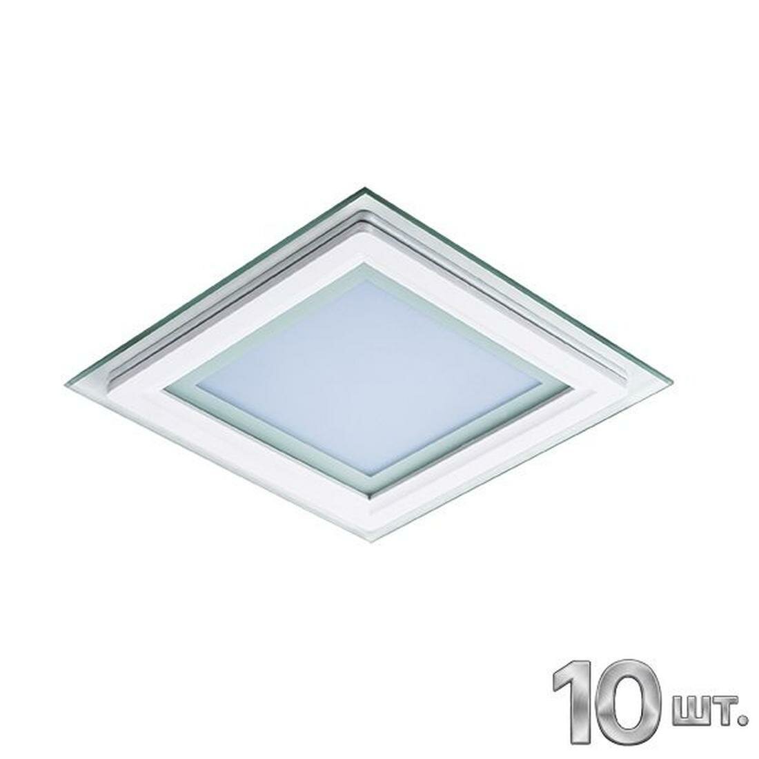 Светильник потолочный светодиодный влагозащищенный Lightstar ACRI 212041, IP44, 4000K, 12W, квадратный, белый, 10 шт.