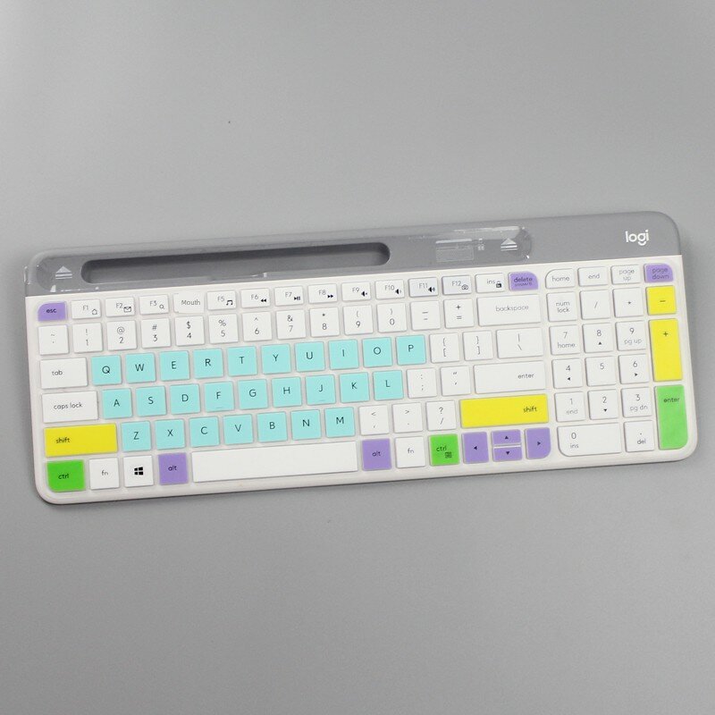 Пятицветная защитная пленка с бирюзовым фоном для клавиатуры Logitech MK470/K580
