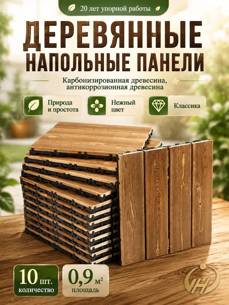 Пол для бани, Садовая дорожка для сада дачи огорода, Плитка напольная деревянная, модульное покрытие для отделки балкона, Террасная доска10 штук