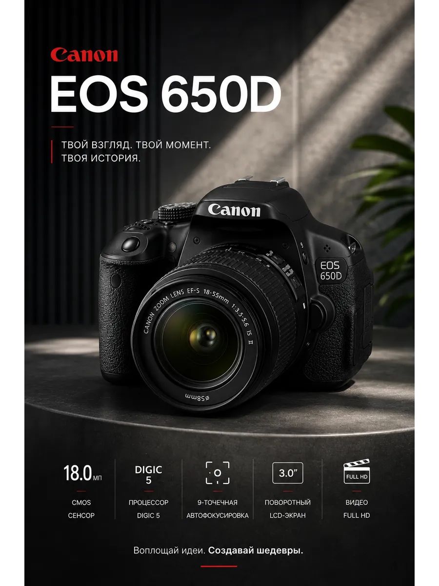 Зеркальный фотоаппарат EOS 650D Kit 18-55 II