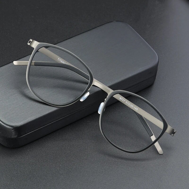 EOOUOOE ультратонкие мужские очки с линзами по рецепту Black Gray Frame, 1.56, Единая версия, Нет