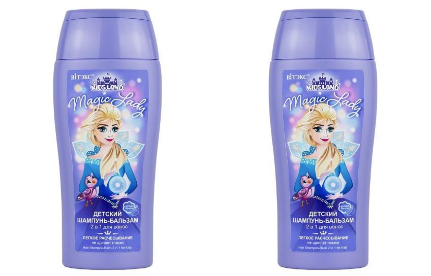 Витэкс Шампунь-бальзам детский, Kidsland Magic Lady, для волос 2 в1, 300 мл - 2 шт//