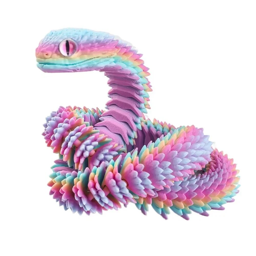 3D змея радужная, 30 см, цвет A
