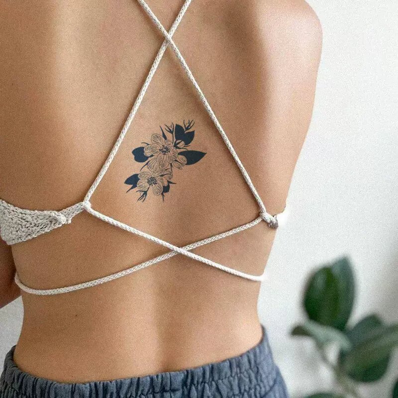 GATTOO Серия Сакура временный татуаж - узор большого листа, 7,8 см x 7,6 см, без клея для кожи