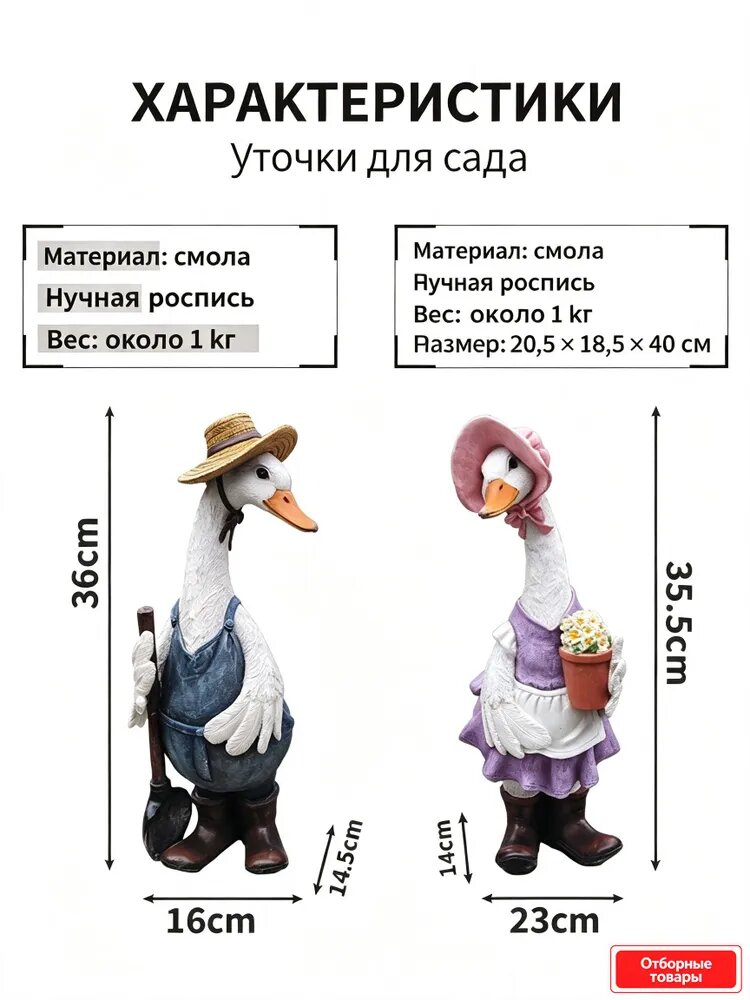Флюгер Утка-декоратор садовая фигурка для уличного двора яркий образ стойкий материал — фото 1