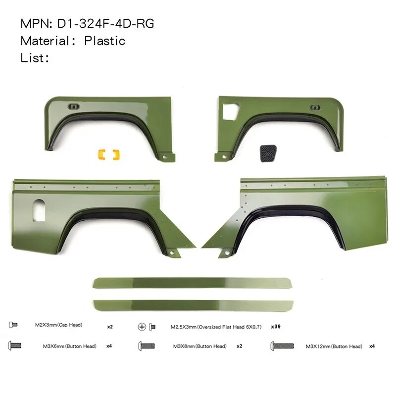 Зеленый Fender 324mm для Traxxas RD110 Land Rover