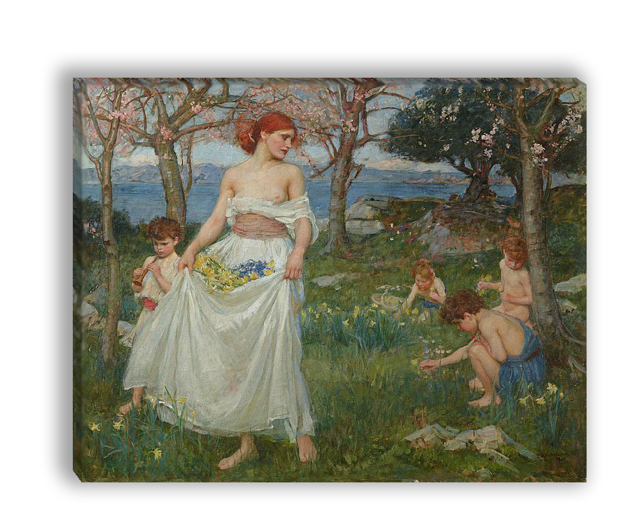 "Песня Весны", Уотерхаус, Джон, картина для интерьера (репродукция) (55х43 см / на подрамнике)