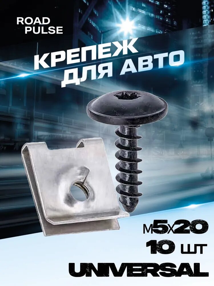 Метиз автомобильный М5 х 2, 20 мм, 10 шт.