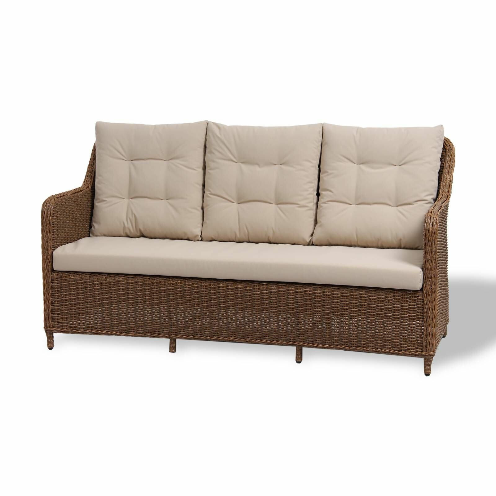 Диван Палермо из искусственного ротанга от Malacca размер 1800х750х980 мм