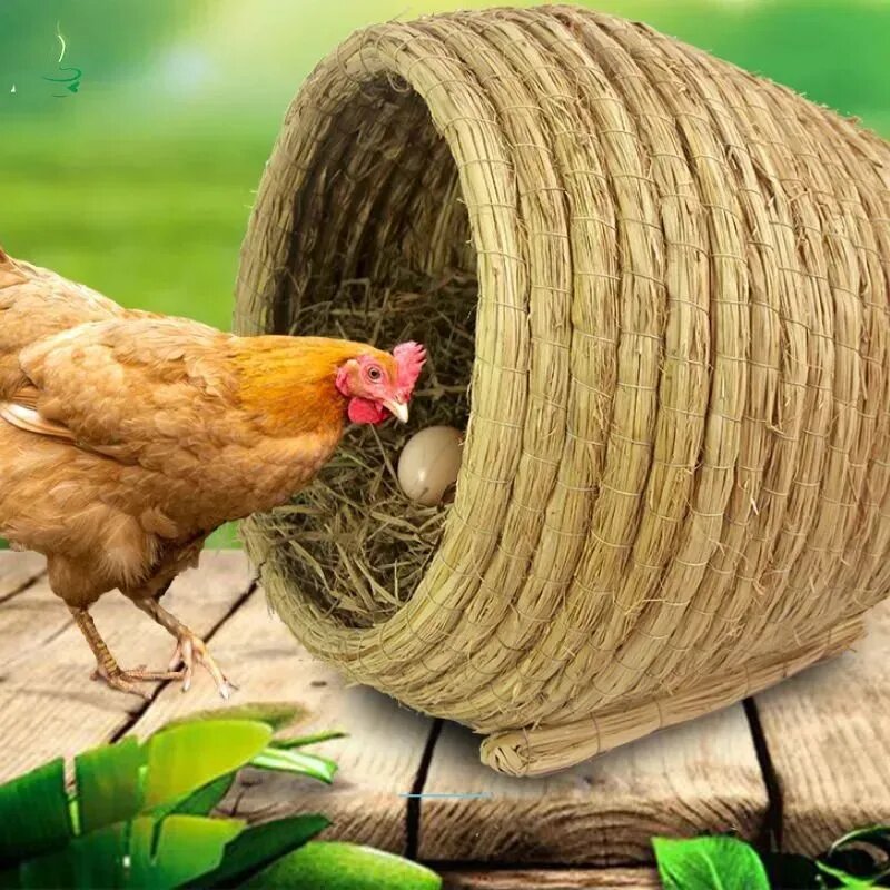 Гнездо для кур несушек 45x30cm из соломы. Натуральный домик для кур и цыплят. Обеспечит комфорт!