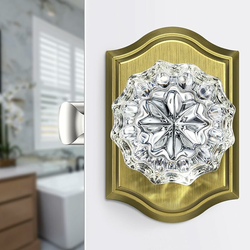 Кристальные дверные ручки с замком