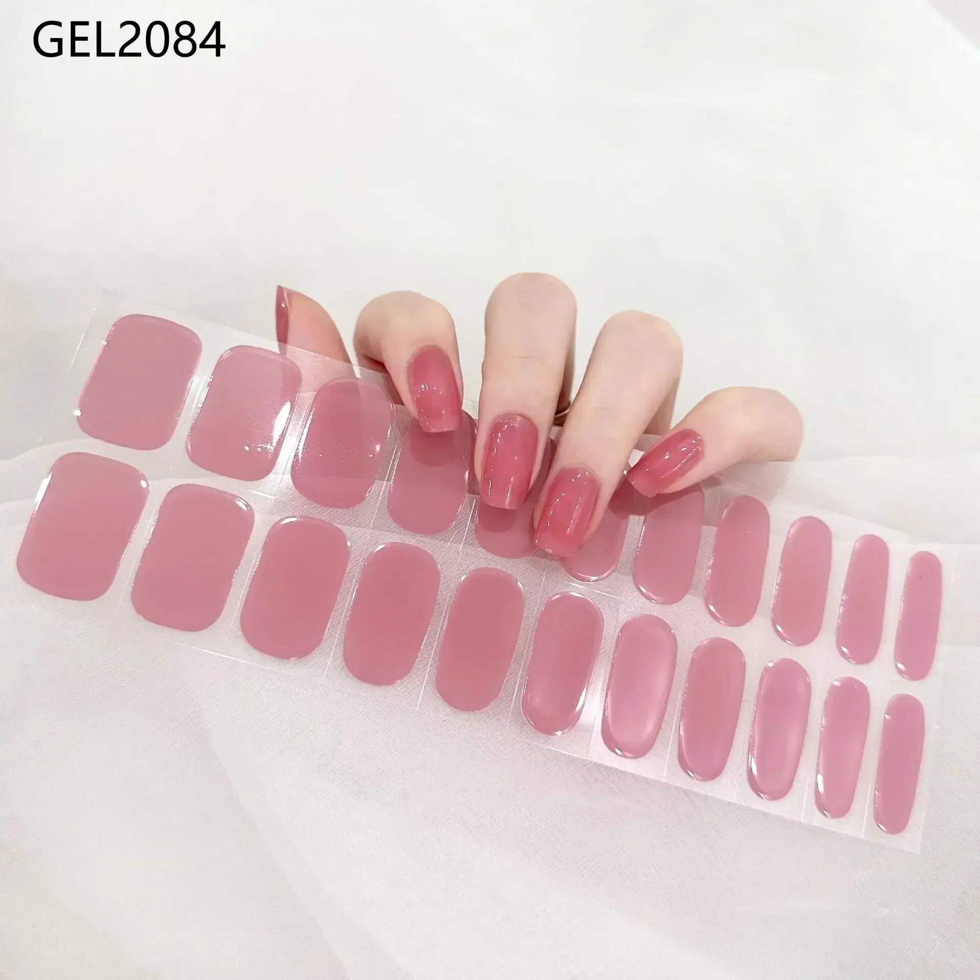 Гелевые наклейки для ногтей YAGOLYN, Розовый, GEL2084