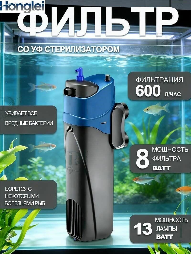 УФ стерилизатор для аквариума с аэрацией, погружной, ультрафиолетовый фильтр для воды, JUP-02