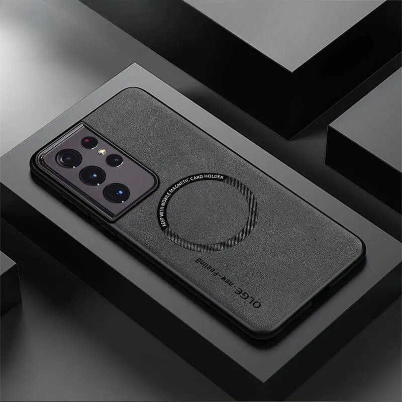 MagSafe чехол для Samsung Galaxy S21 Ultra (Самсунг Галакси С21 Ультра) Нескользящий и удобный