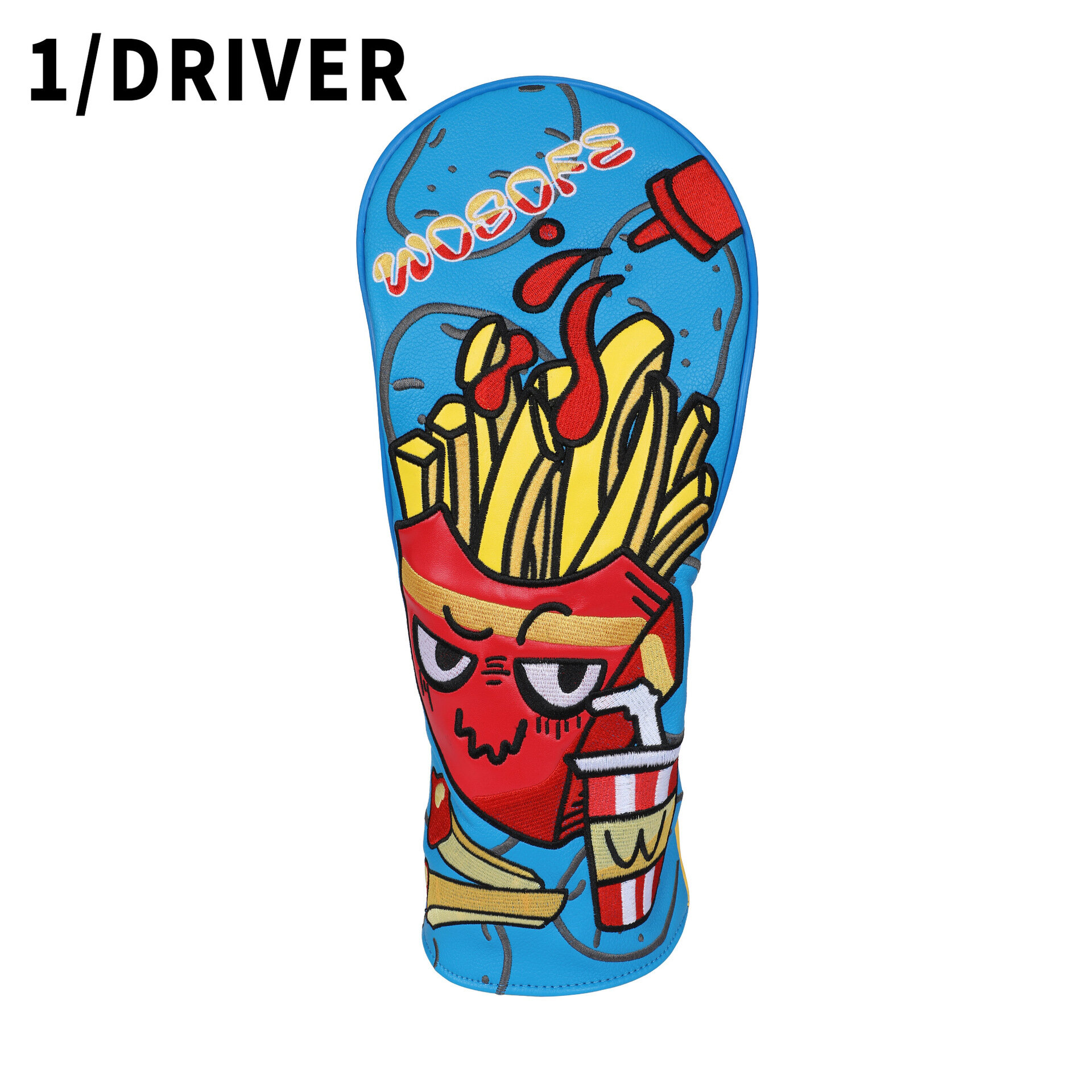 Набор чехлов для клюшек с узором картофеля фри, полный комплект чехлов для деревянных клюшек, изысканная вышивка, водонепроницаемые и износостойкие чехлы для клюшек из полиуретана.