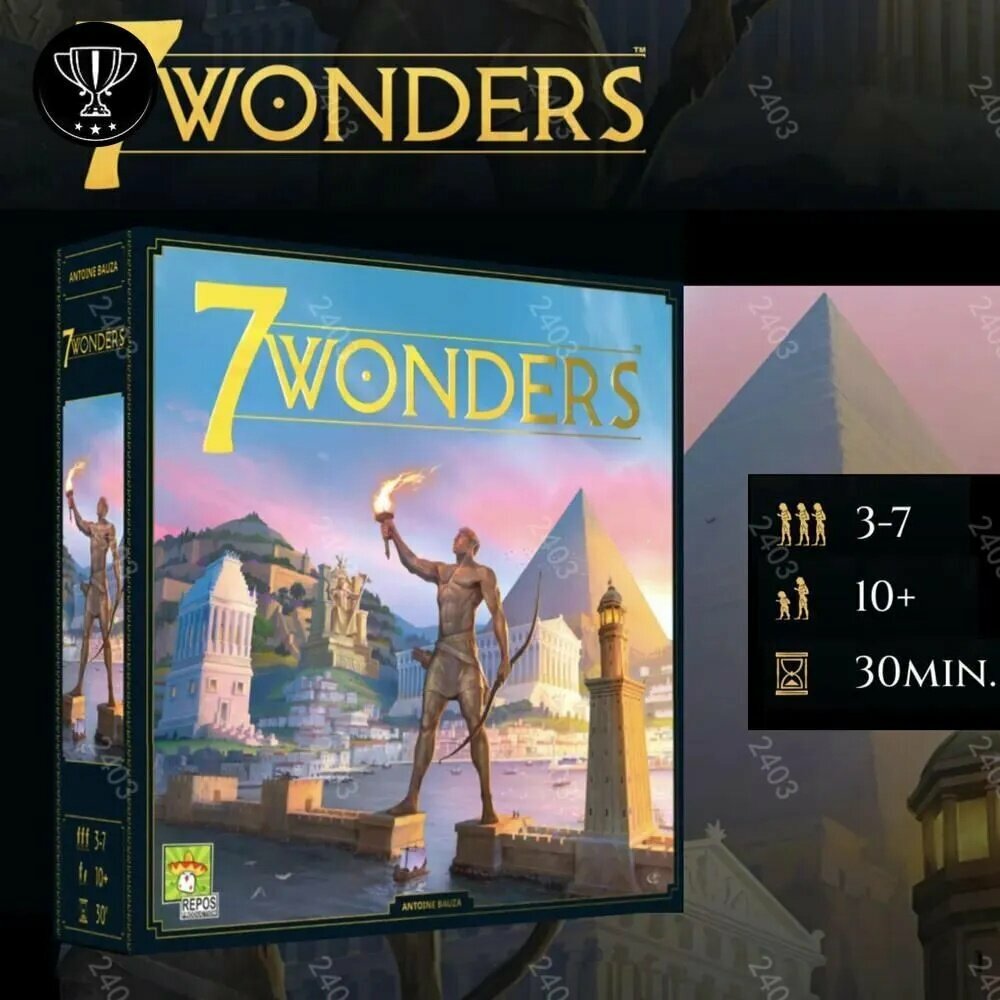 GM Настольная игра-стратегия 7 Wonders, версия игры 7 Чудес на английском языке