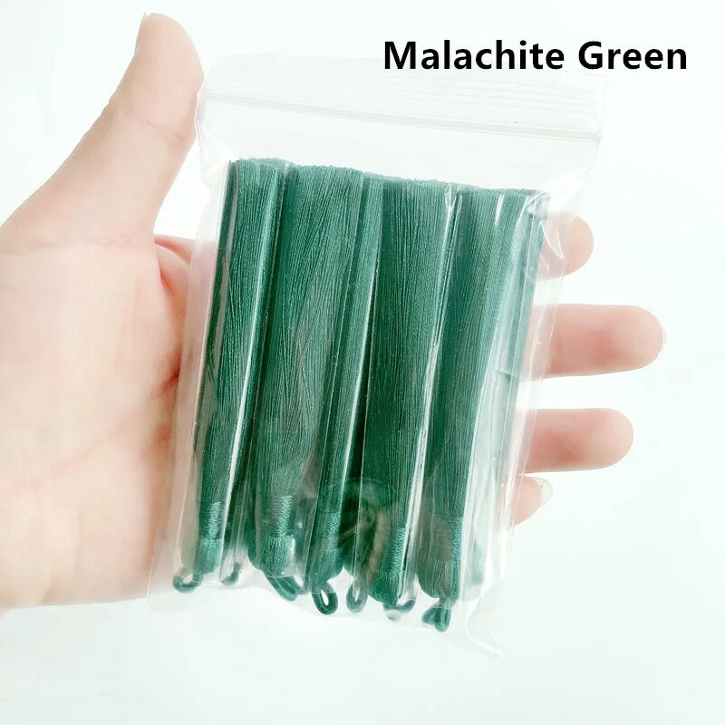 Серьги подвески JANTENTH атласные кисточки 8 см 10/20 шт Изумрудный, 20 Pcs, Malachite Green