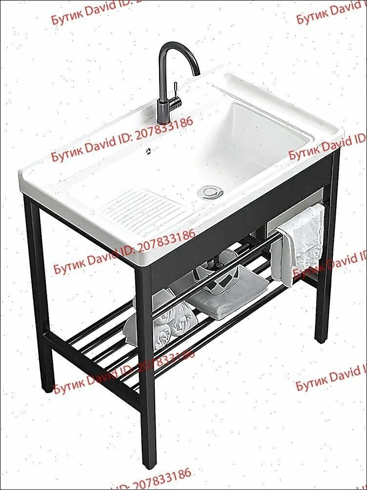 Керамическая Раковина, С Набором Для Мойки, Кронштейном И Сливным Комплектом, 71x42x83 См