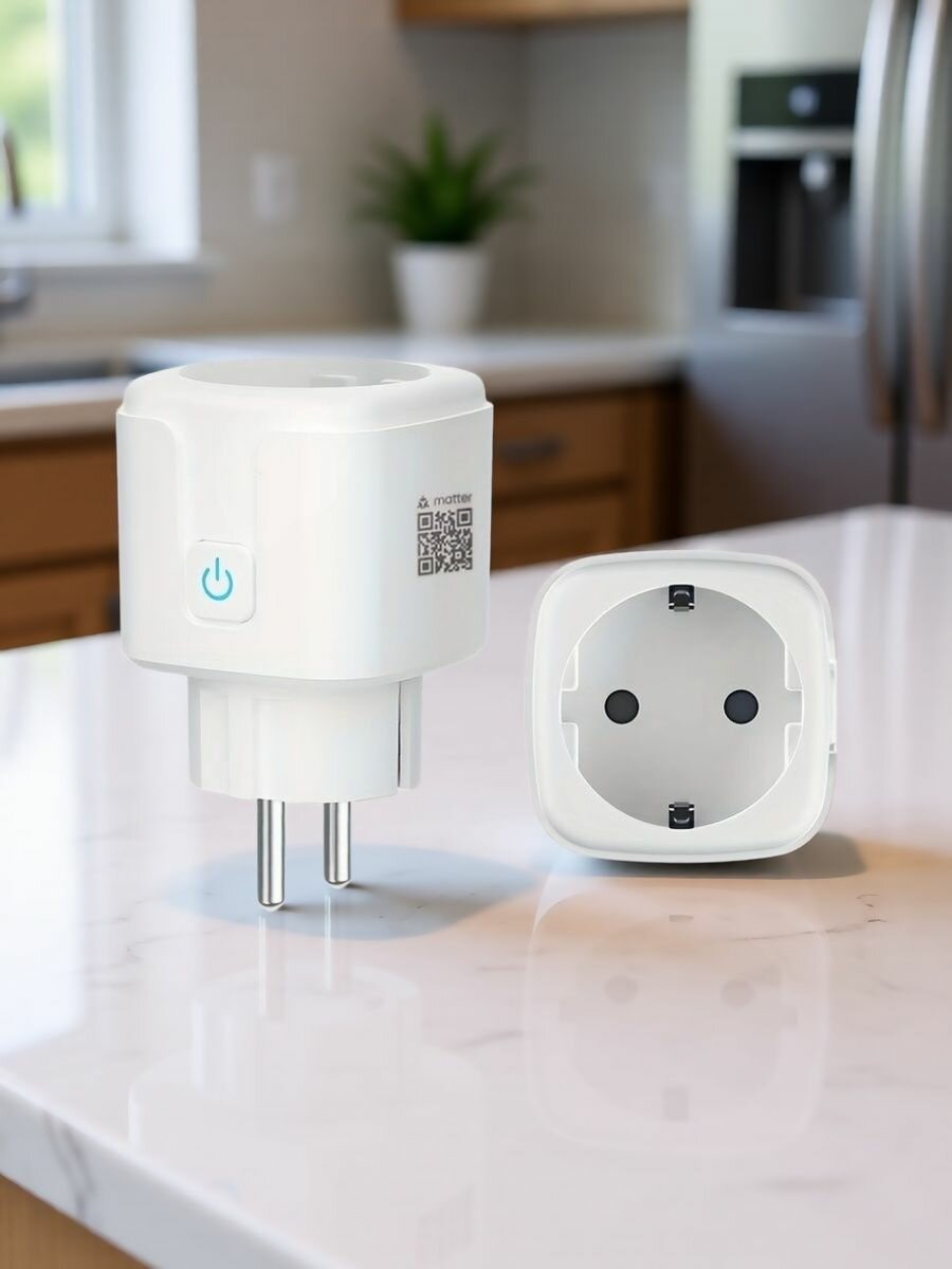 UseeLink Matter Smart Mini Plug белый 16 А поддерживает голосовое управление и дистанционное управление через приложение