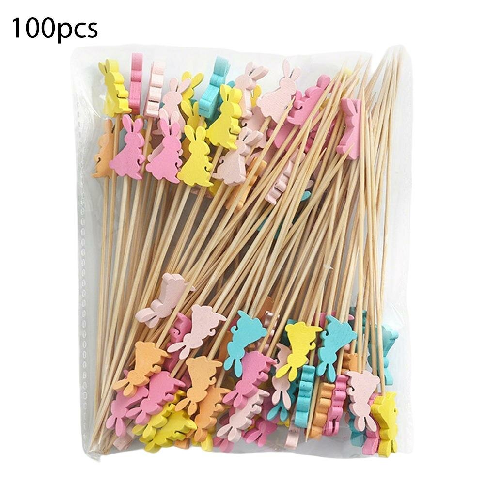 100 шт/одноразовые фруктовые бамбуковые палочки