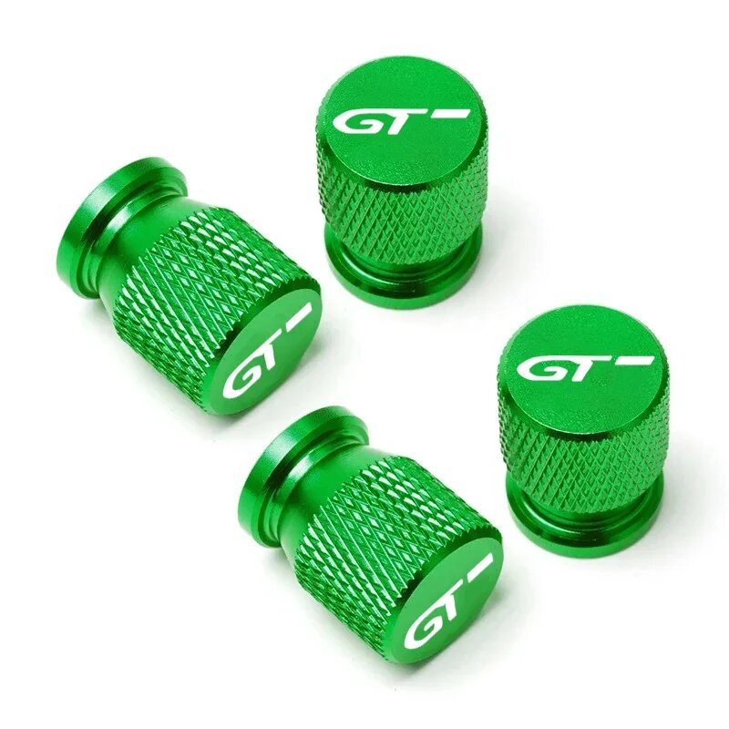 Колпачки ниппелей колес GT Green, комплект 4 шт