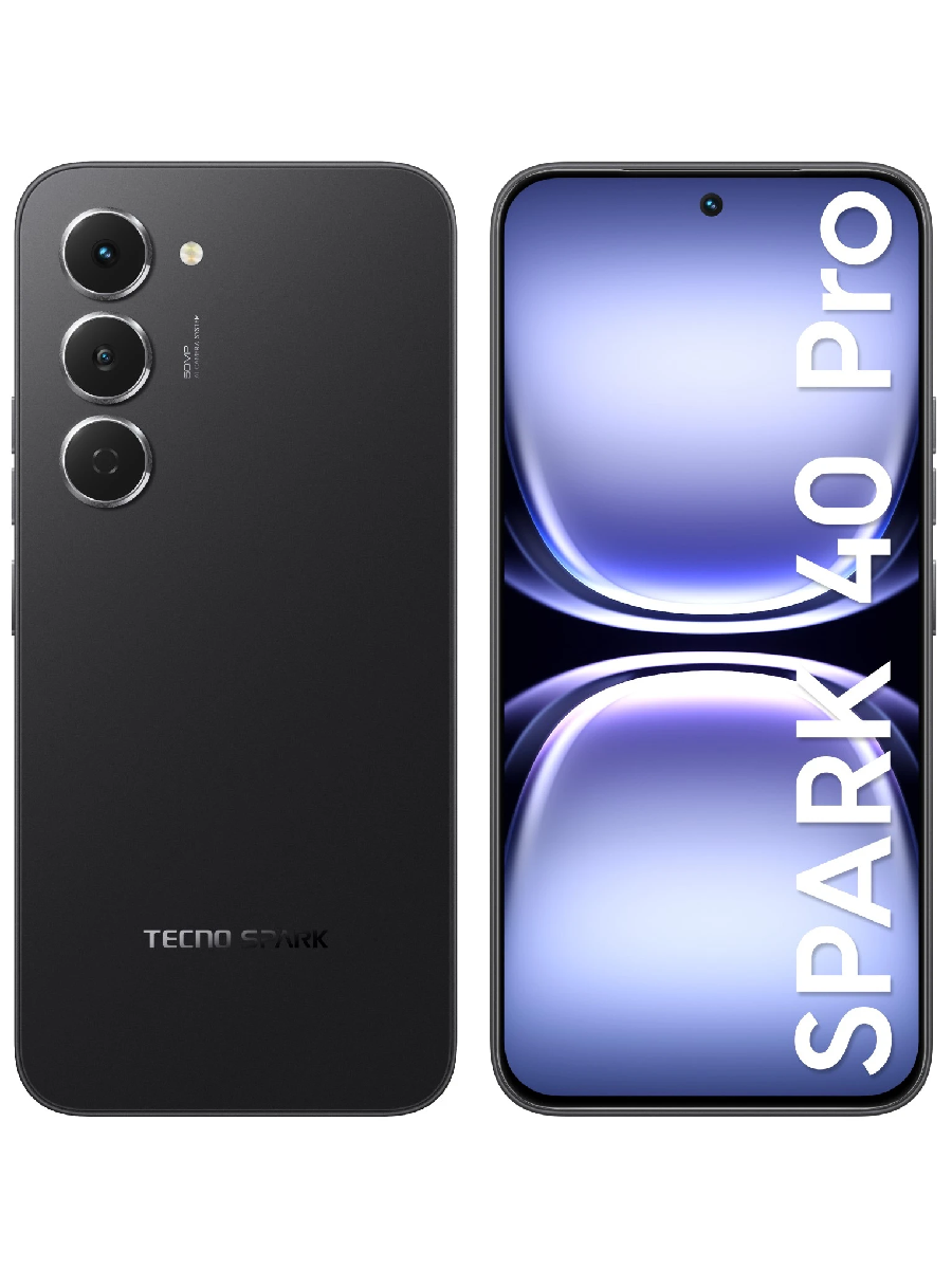 Смартфон TECNO Spark 40 Pro 8/256GB, экран 6.78, 2720 x 1224, камера 50МП, Черный