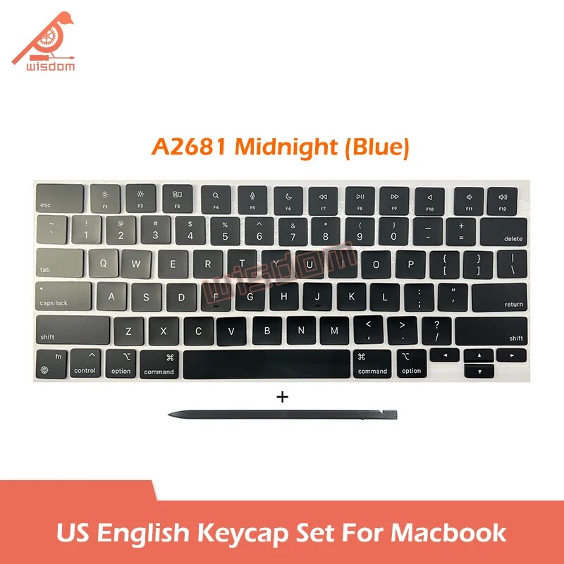 Колпачки для клавиш WISDOM ROCK черные для Macbook A2681 blue