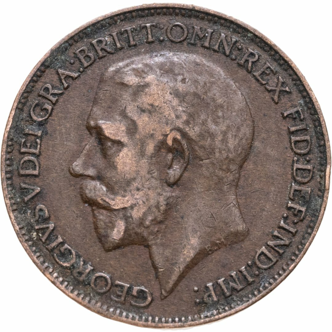Великобритания 1 фартинг farthing 1924, Бронза, в сохранности VF-XF