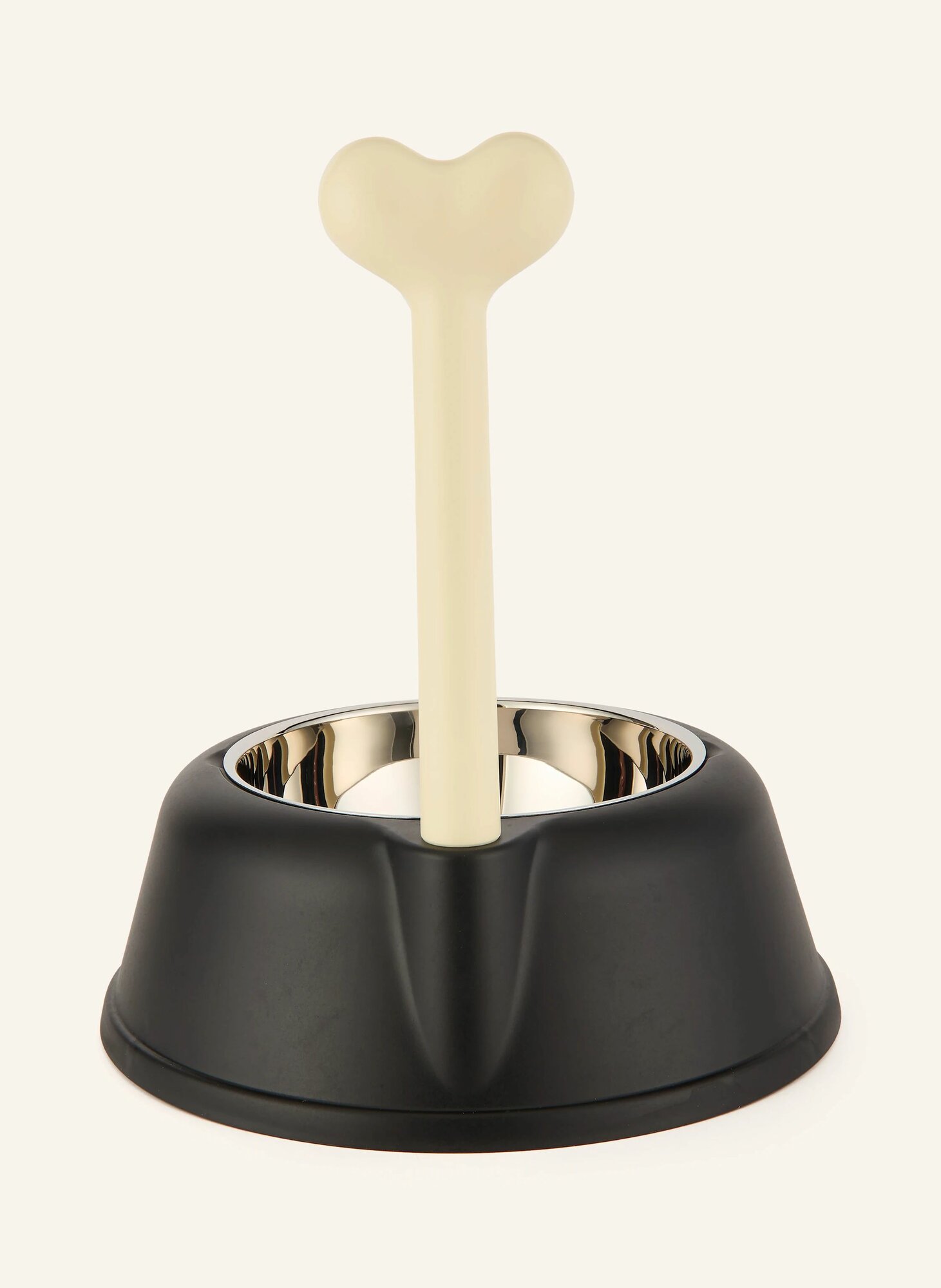 Миска для животных - Alessi Lupita - 32 x 32 x 37 см, из термопластичной смолы и нержавеющей стали, черный, 3029063