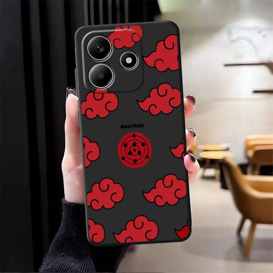 Чехол Redmi Note 14, аниме Naruto, красный, Mix03