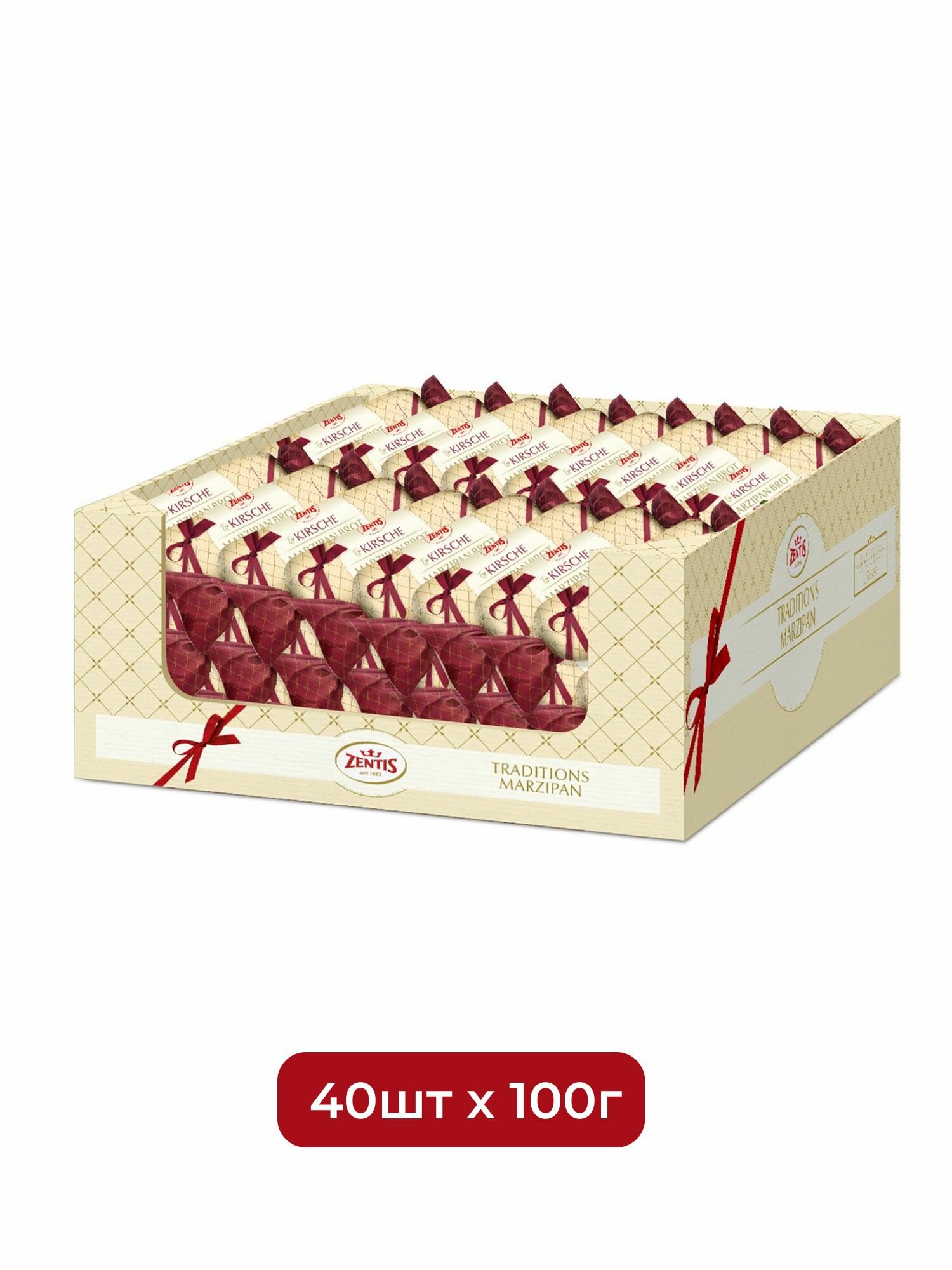 Батончик Zentis марципановый с вишней, 100г х 40шт