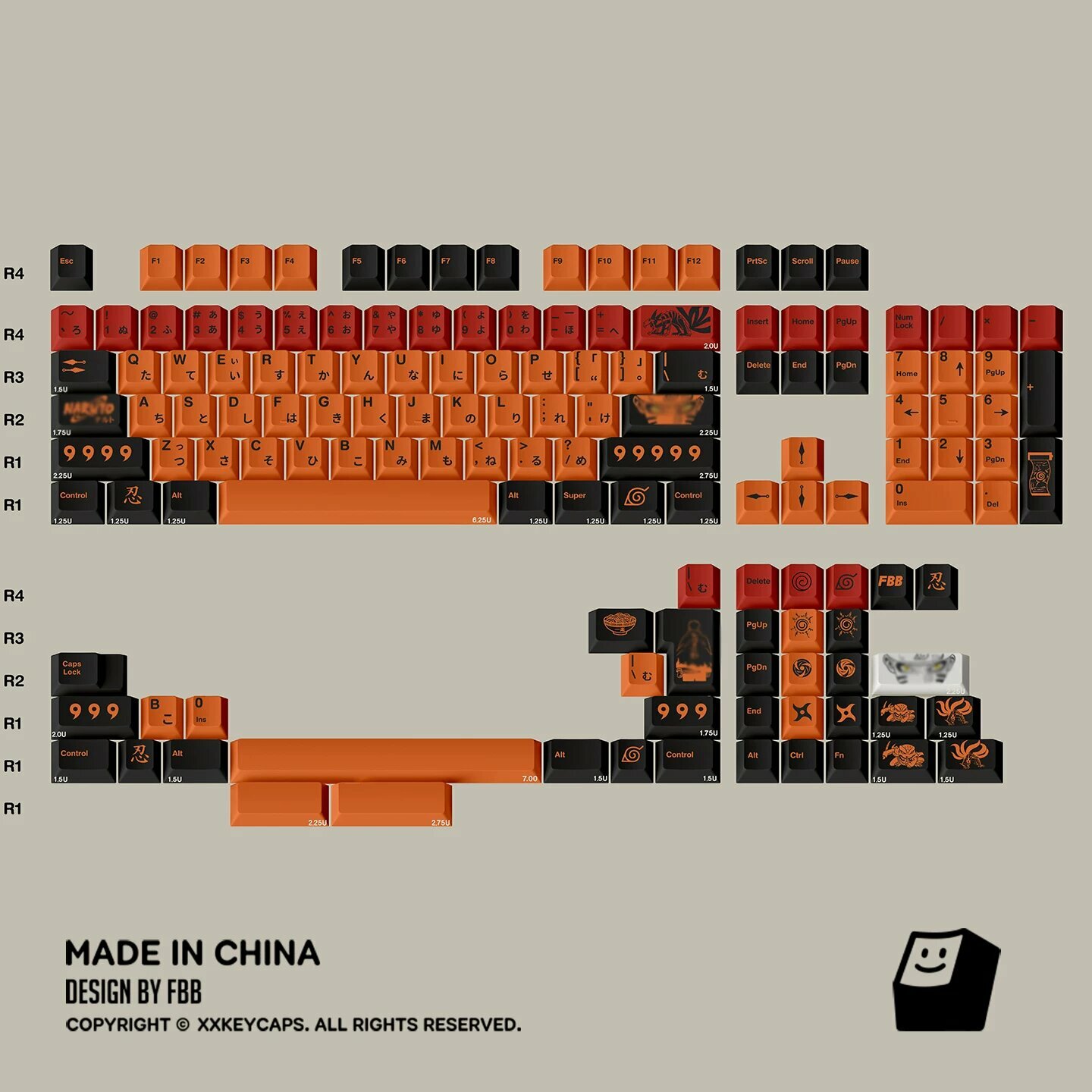 FBB Vortex PBT Сублимационная Утолщенная 1,7 мм Механическая Клавиатура Магнитная Ось Keycap Набор