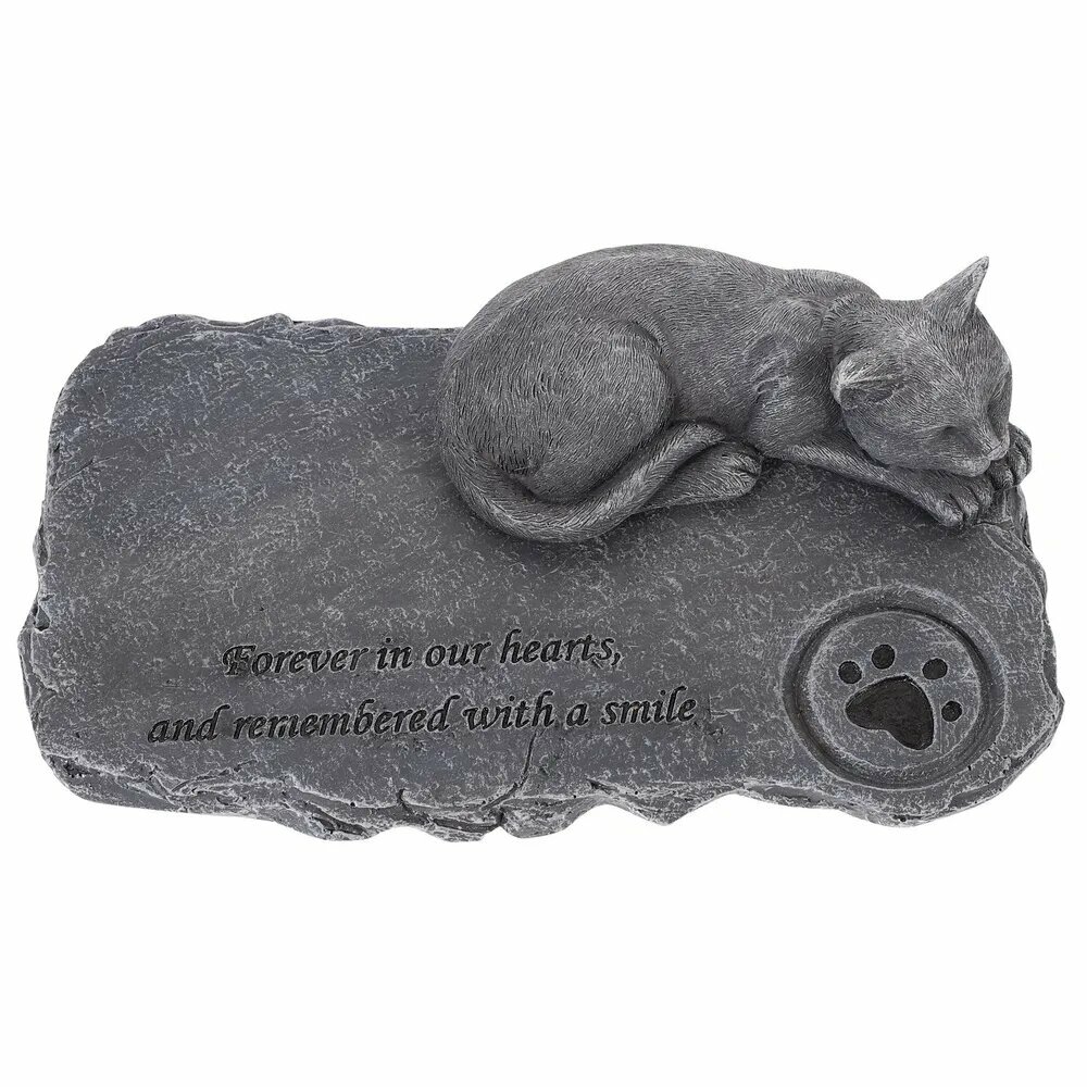 Статуя Памяти Кота, Мемориал, Смола, Серый, Для Сада, 24.5X14X7См, 1Шт