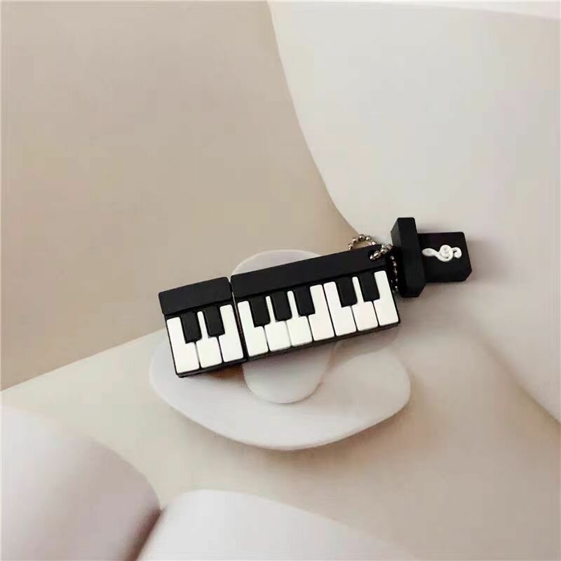 Трансграничная ПВХ-флешка с мультяшным дизайном, 64 ГБ, в виде гитары, маленького пианино, музыкального инструмента, персонализированная флешка в виде милой куклы, большая емкость 128 ГБ.