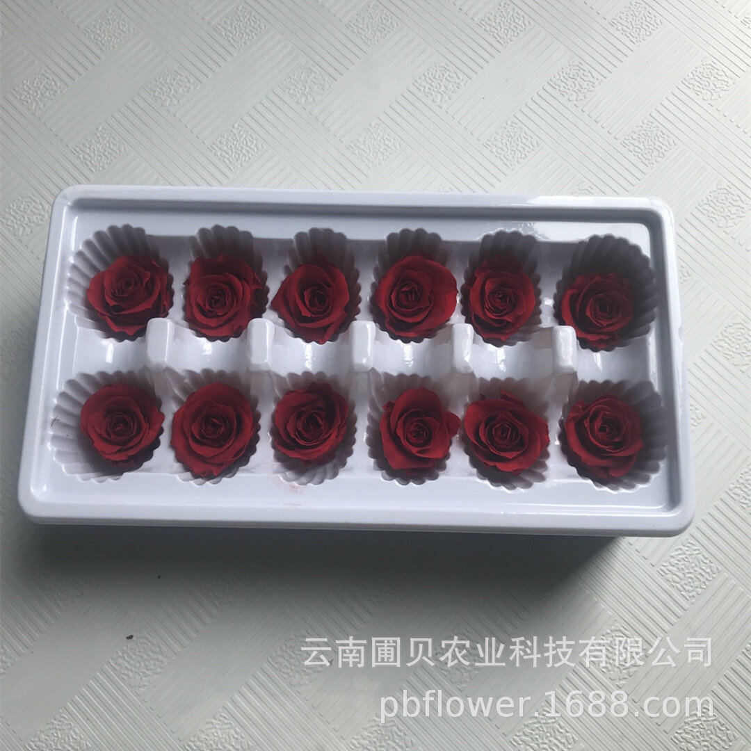 Подарочный набор FLOWER "Цветок А-уровня" Pubei Rose, роза, вечный цветок, темно-красный, 10-12 шт