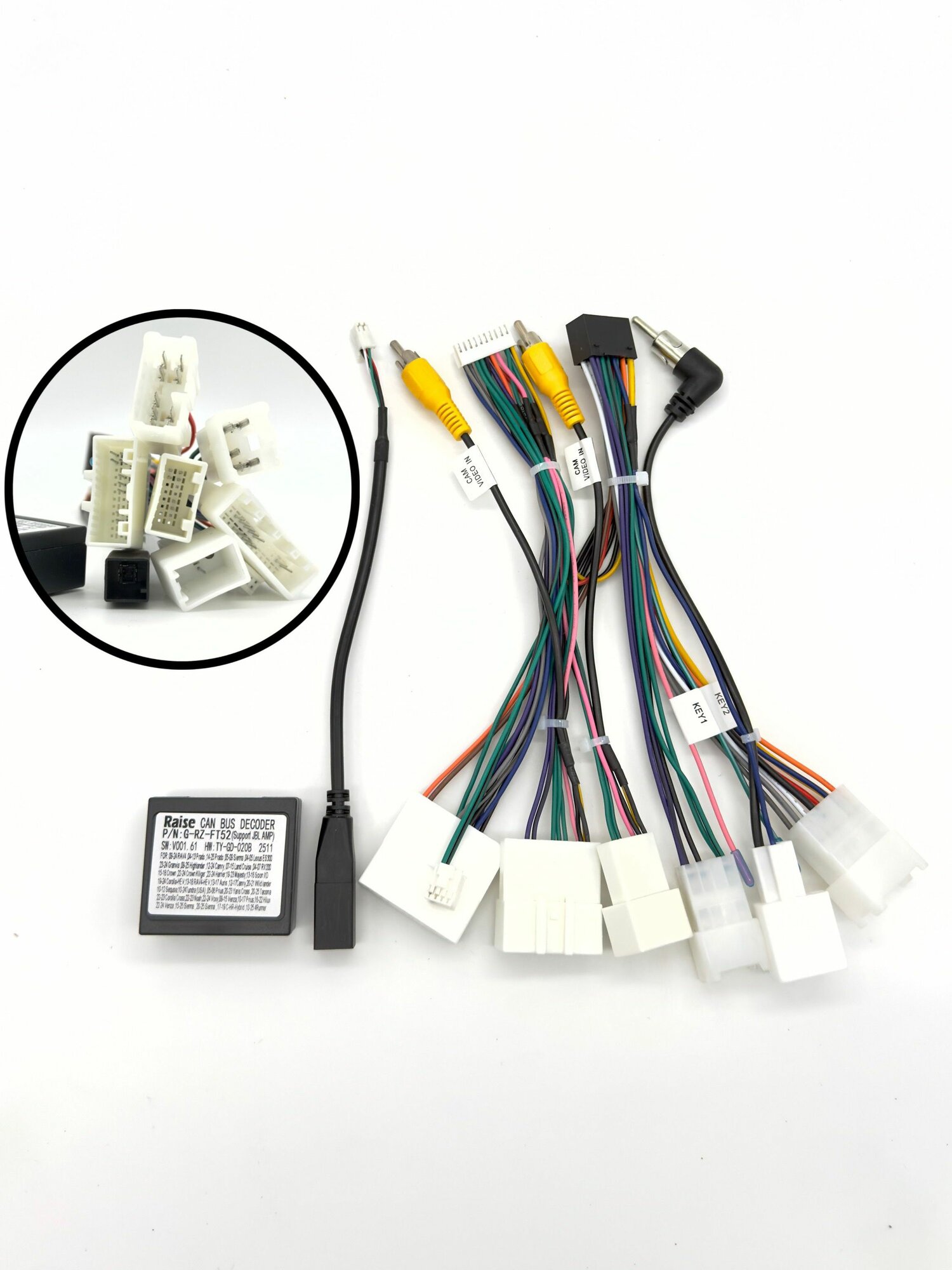 Разъем питания 16 pin для Android магнитол в Toyota 2012+ (Canbus RZC)
