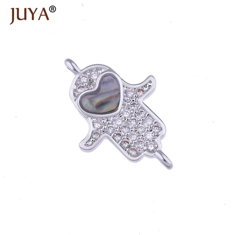Медные соединители Juya с цирконом, для браслетов