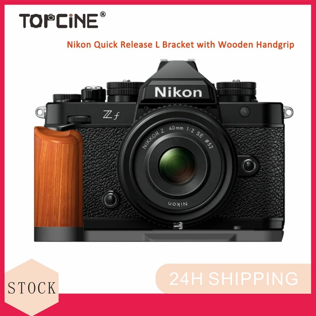 Камера Quick Release Plate с деревянной рукояткой для Nikon ZF, вертикальное крепление аксессуар