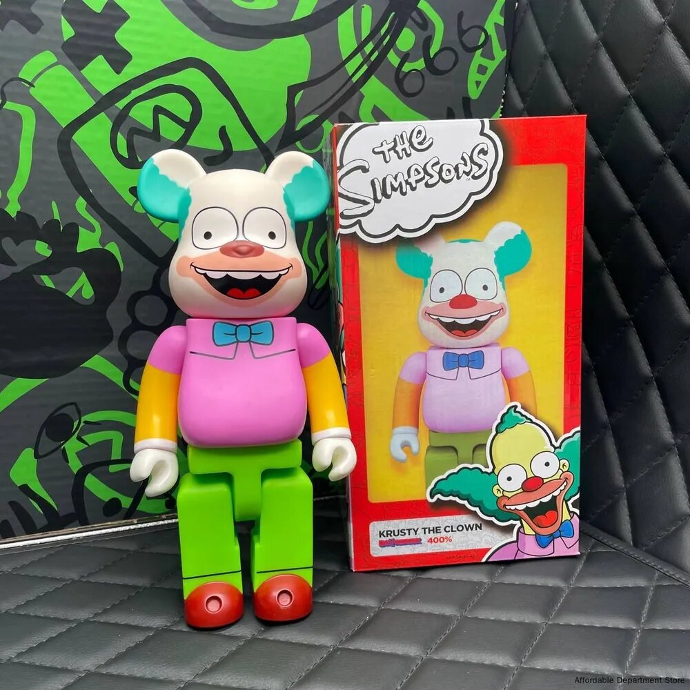 Игрушка Bearbrick Клоун красти 28см Симпсоны 400% Фигурка из ПВХ