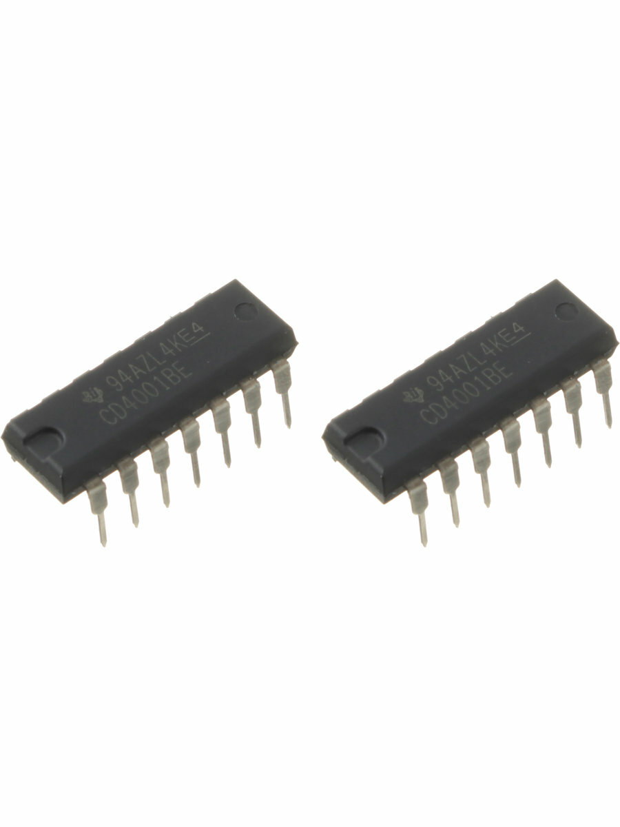 Микросхема CD4001BE (ЛЕ5) DIP14 Texas (упаковка 2шт)